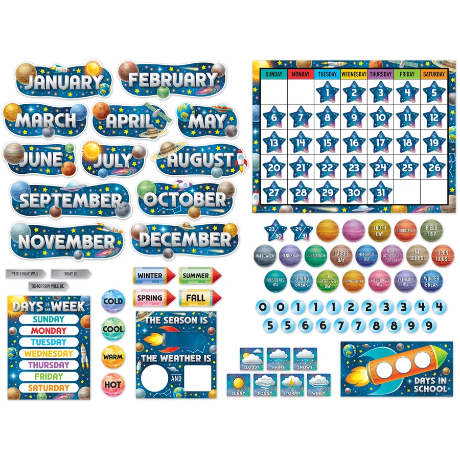 Outer Space Crew Calendar Bulletin Board – Sonsuh Educational Supplies Inc.
