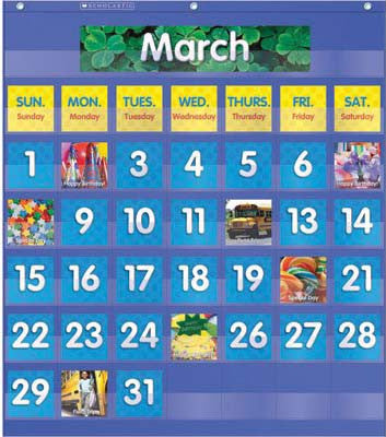 Monthly Calendar Pocket Chart – Sonsuh Educational Supplies Inc.