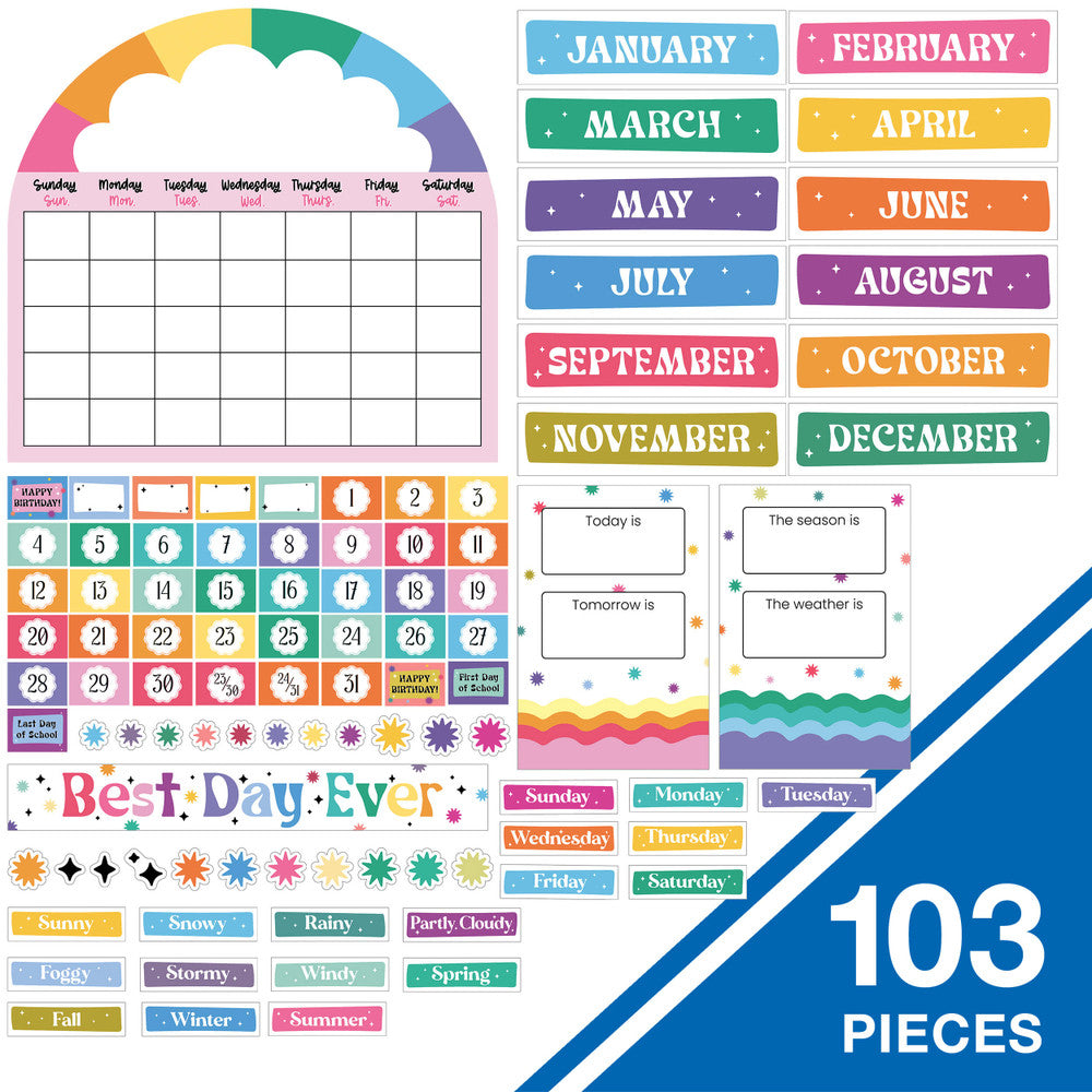 Retro Remix Calendar Bulletin Board Set – Sonsuh Educational Supplies Inc.