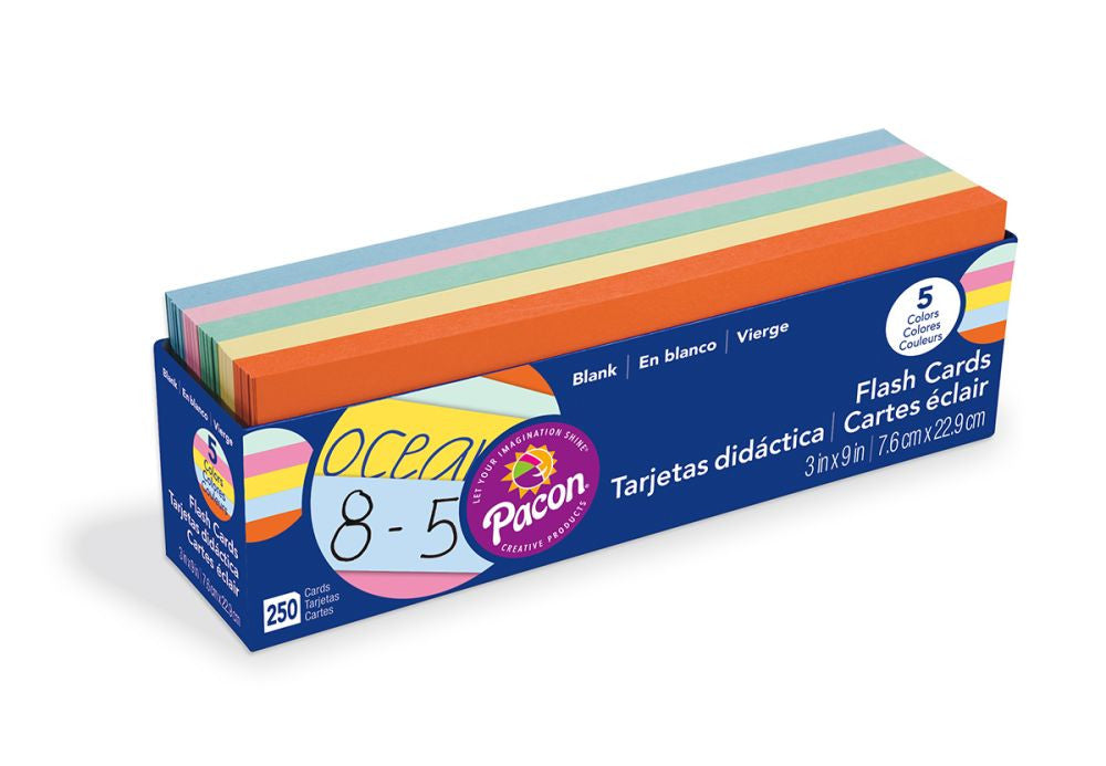 250 Pack Blank Cards- Assorted Colours (3" x 9") – Sonsuh Educational ...