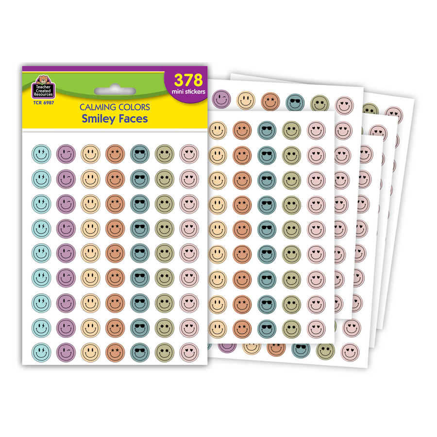 Calming Colors Smiley Faces Mini Stickers – Sonsuh Educational Supplies ...