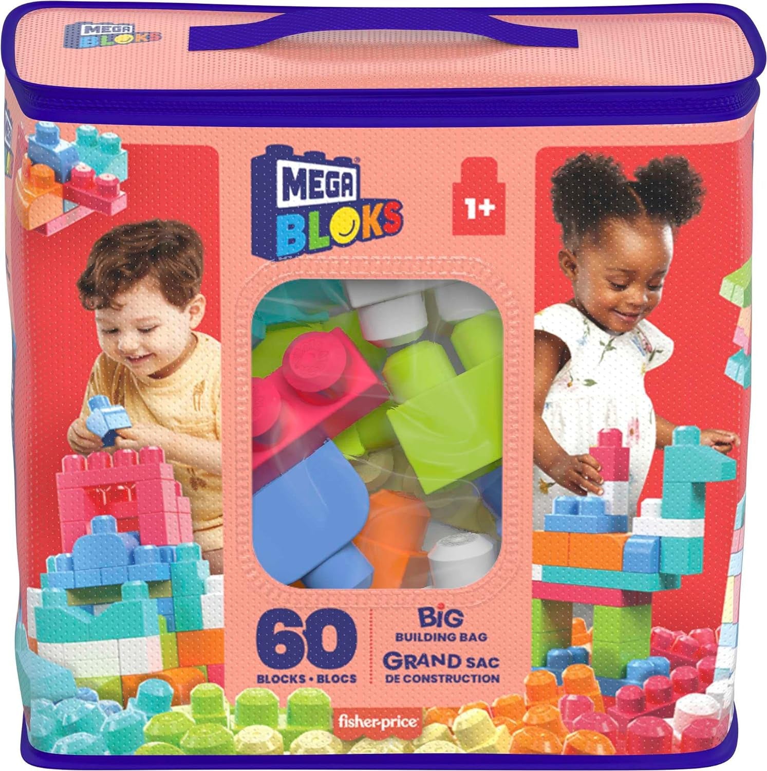 Mega Bloks - Big Building Bag 60Pcs Assorted Colours – Sonsuh ...