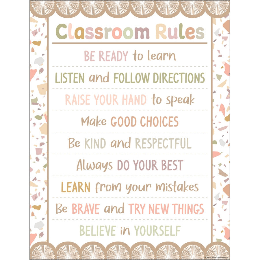Terrazzo Tones Classroom Rules Chart – Sonsuh Educational Supplies Inc.